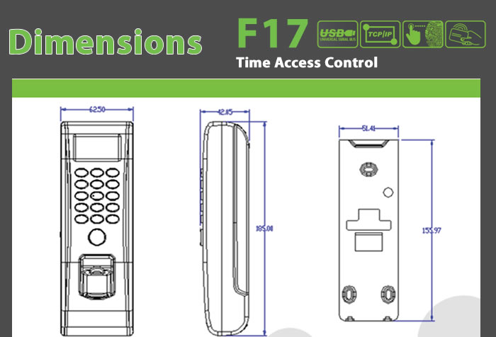 Fingerprint reader f17 Device or Products, access control