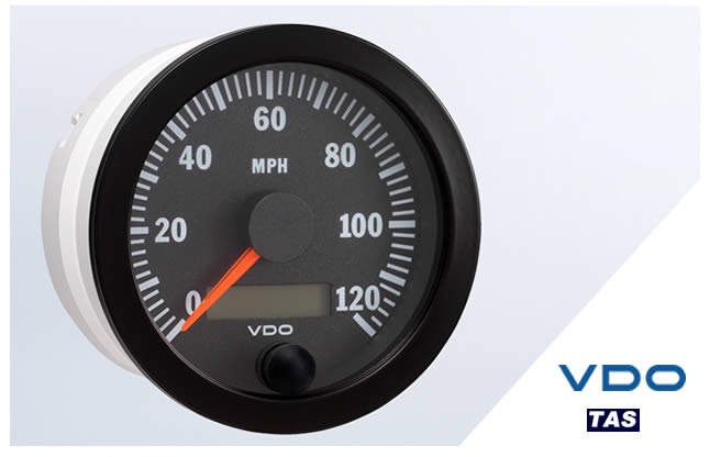 GAUGES, VDO, VDO VISION BLACK GAUGE, VDO Vision Black 120MPH Electronic ...
